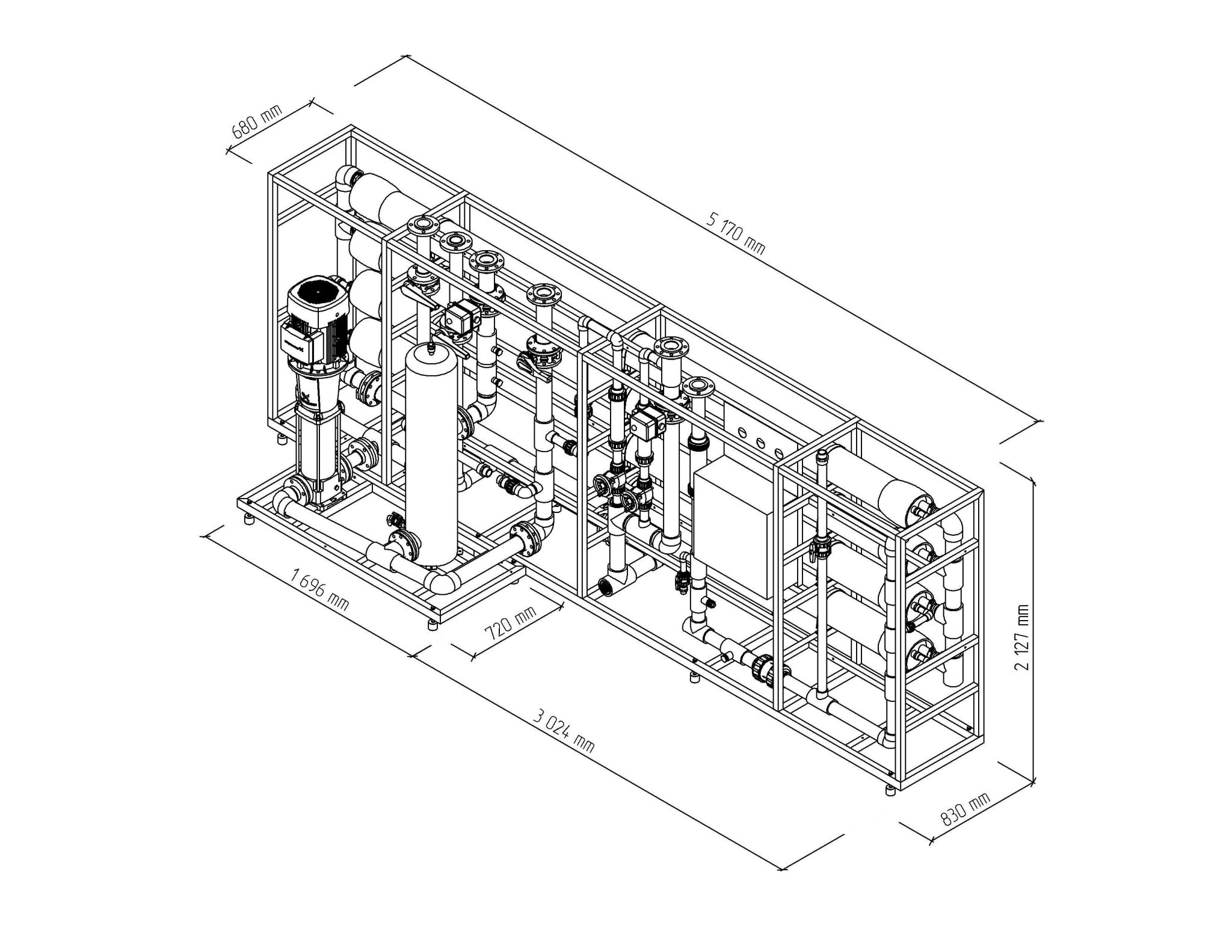 Professional MO16 8" Reverse Osmosis System - J and F Water Treatment